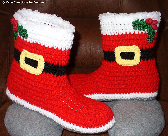 Ravelry: Santa's Felted Boots pattern by Yarn Creations by Denise