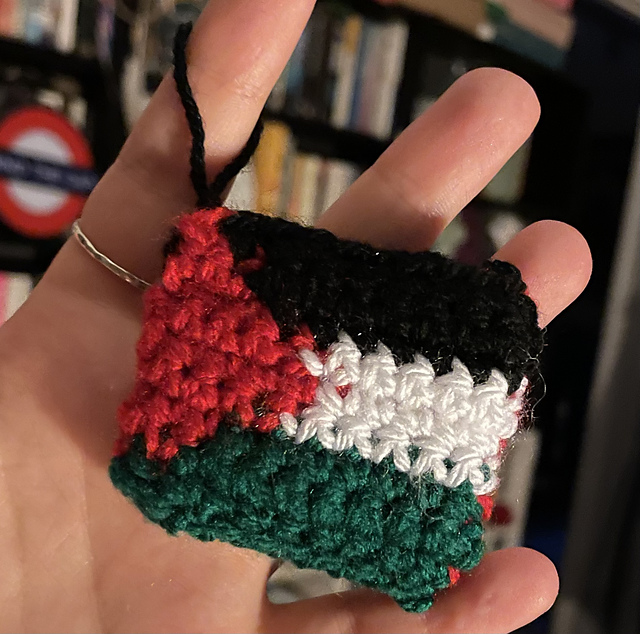 Ravelry: Palestine Flag Keyring pattern by Scheharazade A