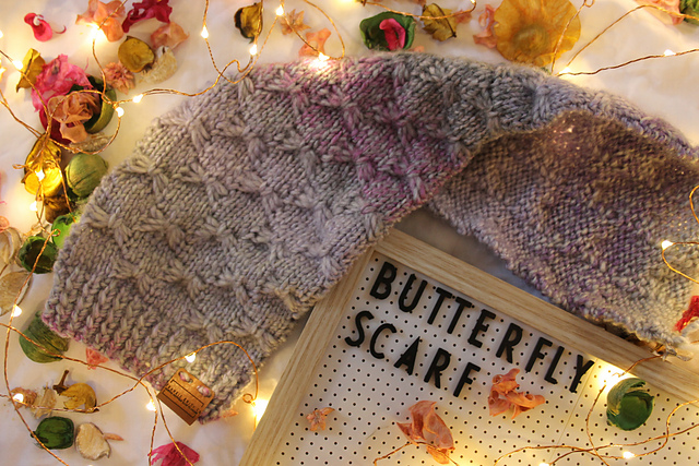 Ravelry: Butterfly Scarf pattern by Frankie Crafts Co.