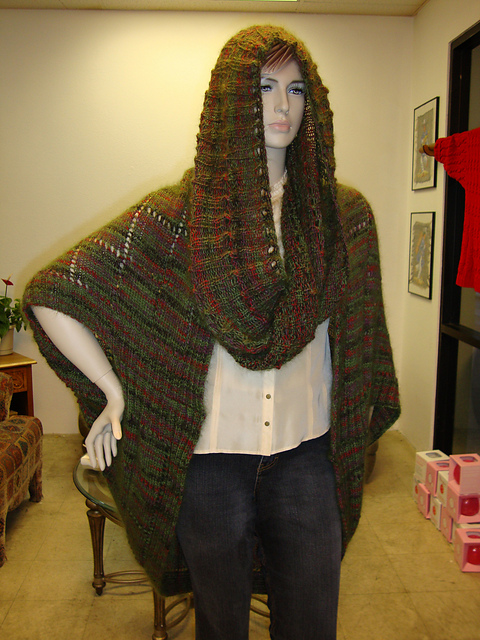 Ravelry: Over-sized Windowpane Shrug & Faux Moebius/Hood pattern by ...