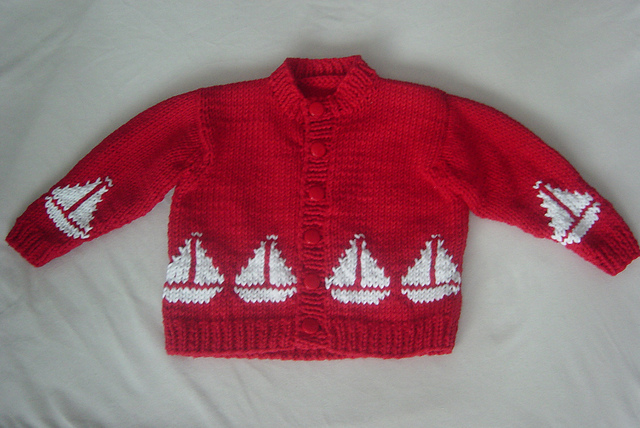 Ravelry: Boys' Chunky Cardigan with Sailboats pattern by Carolynne Kollar
