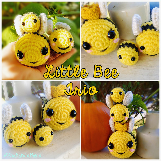 Ravelry: Little Bee Trio Amigurumi pattern by Naomi Chuan