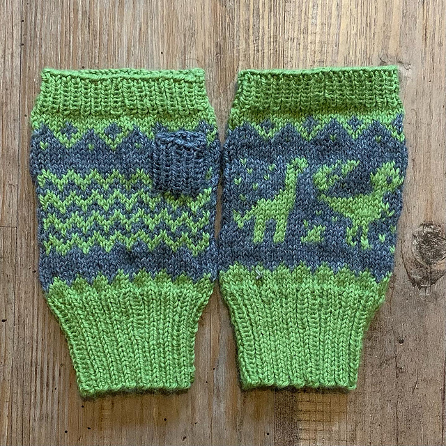 Ravelry: Dino Doom Mittens pattern by Elliott Singer