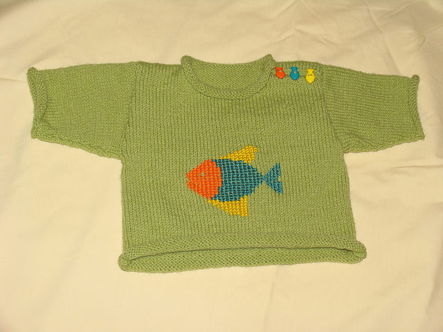 Ravelry: #34 Go Fish Sweater pattern by Family Circle