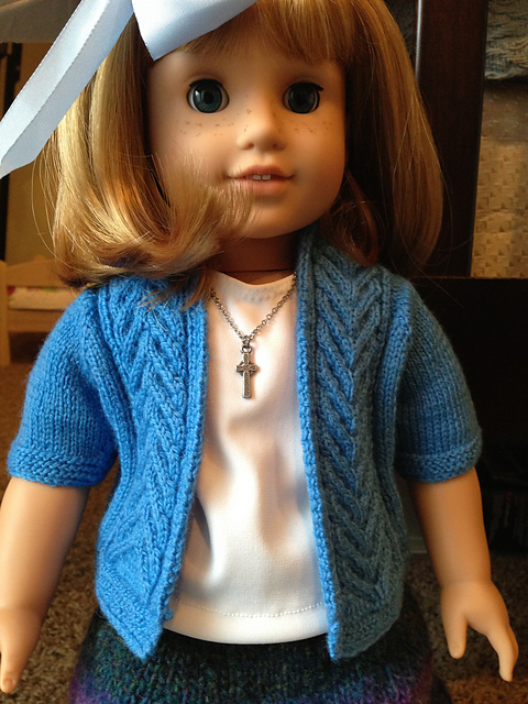 Ravelry: Briony– American Girl Antler Cable Cardigan pattern by Amanda ...