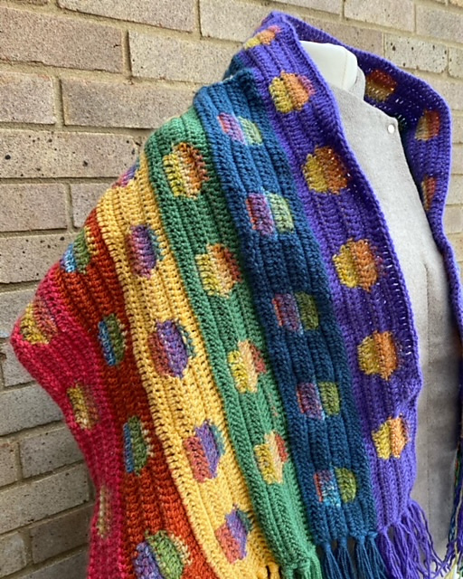 Ravelry: Dotty Rainbow Scarf pattern by Gordana Adamceska-Halson