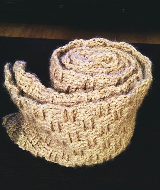 Ravelry: Basketweave scarf for LP pattern by Anne Gosselin