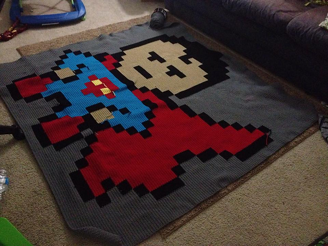 Ravelry: cgsf's 8-bit Justice League: Superman Blanket