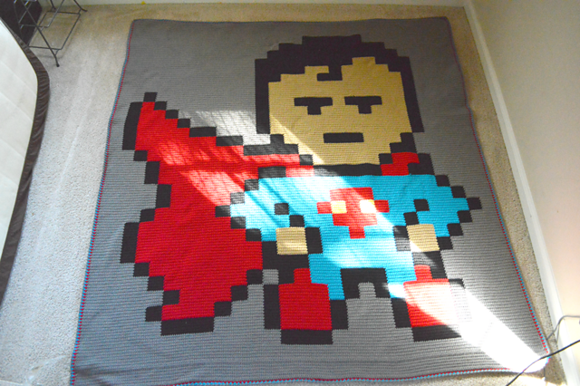Ravelry: cgsf's 8-bit Justice League: Superman Blanket