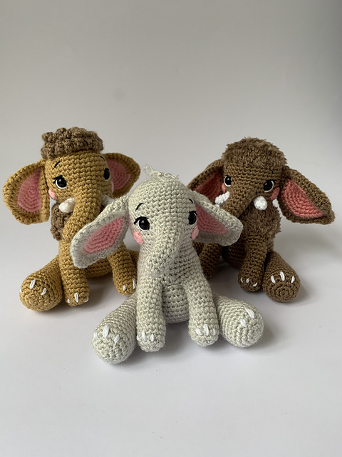 Ravelry: Emmy the Elephant and Monty the Mammoth pattern by Grace Robson