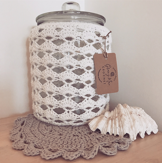 Ravelry: Boho Shells Mason Jar Cover pattern by Grace Rayner