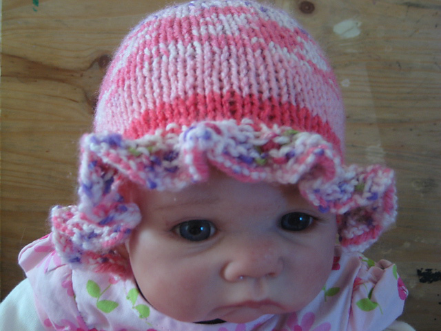 Ravelry: Baby Girls Ruffle Hat pattern by Myrtie Edwards