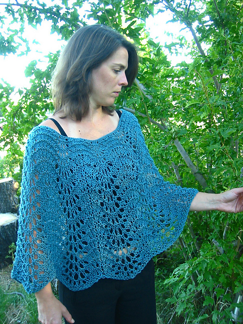Ravelry: # 251 Easy Lace Poncho pattern by Diane Soucy