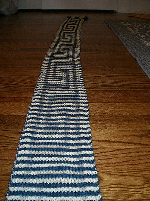 Ravelry: Shadow Knit Greek Key Scarf pattern by Jeremy Bredeson