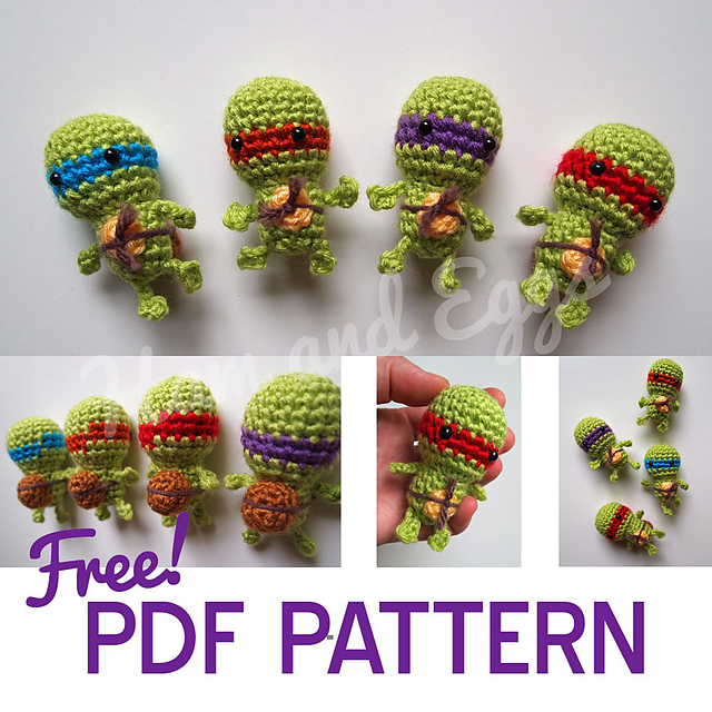 Ravelry: Tiny Teenage Mutant Ninja Turtles pattern by Ham and Eggs
