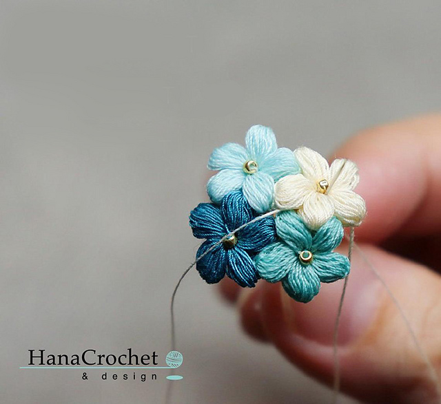 Ravelry: puff flower earrings pattern by eva widjaja
