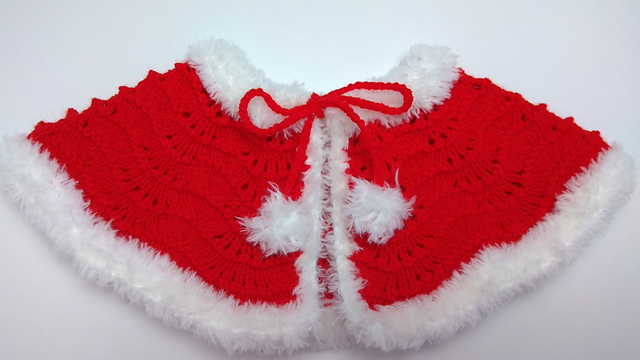 Ravelry: Christmas baby cape pattern by Happy Knitter