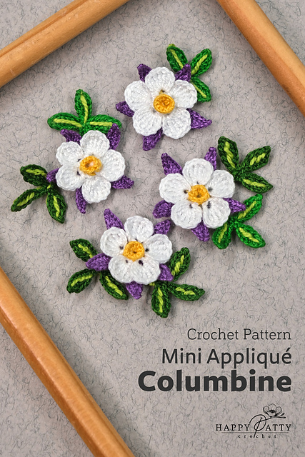 Ravelry: Columbine Applique pattern by Happy Patty Crochet