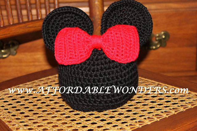 Ravelry: Mickey & Minnie Mouse inspired Hat pattern by Cristina Barnes