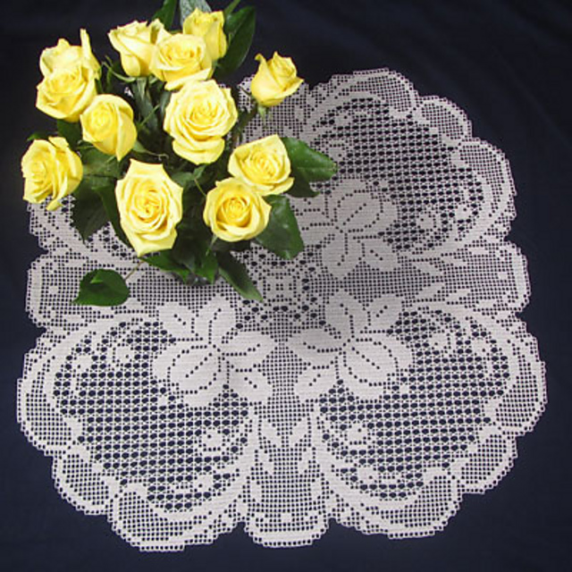 Ravelry: Therese Flower Table Topper in Filet Crochet pattern by ...