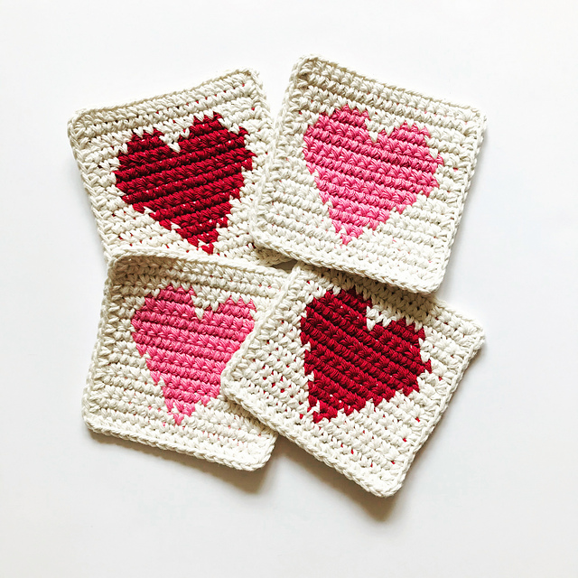 Ravelry: Valentine's Coasters pattern by Ana Yang