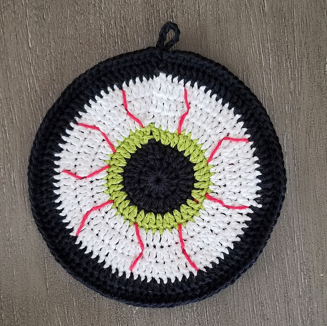 Ravelry: Bloodshot Eyeball Potholder pattern by Michele Webb