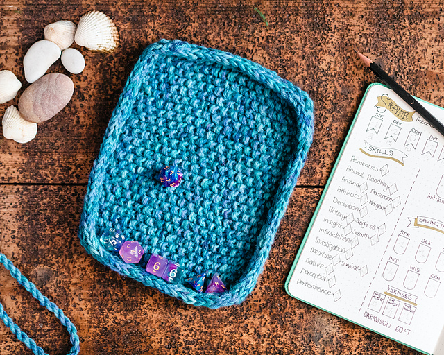 Ravelry: Saphir's Scroll of Protection Dice Mat pattern by Katt Weaver