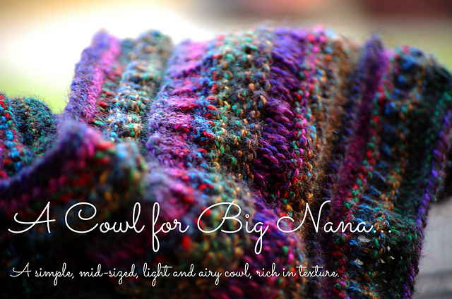 Ravelry: A Cowl for Big Nana pattern by heather knitz designs