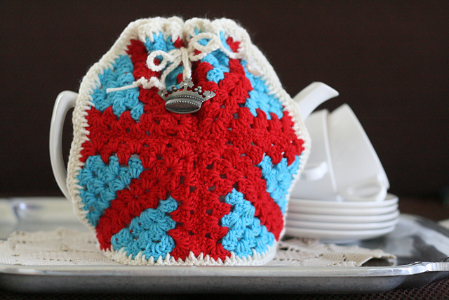 Ravelry: Jubilee Union Jack Tea Cozy pattern by Heather LeFebvre