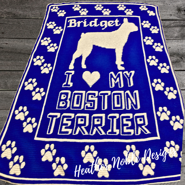 Ravelry: Boston Terrier Blanket (Retro) pattern by Heather Noble