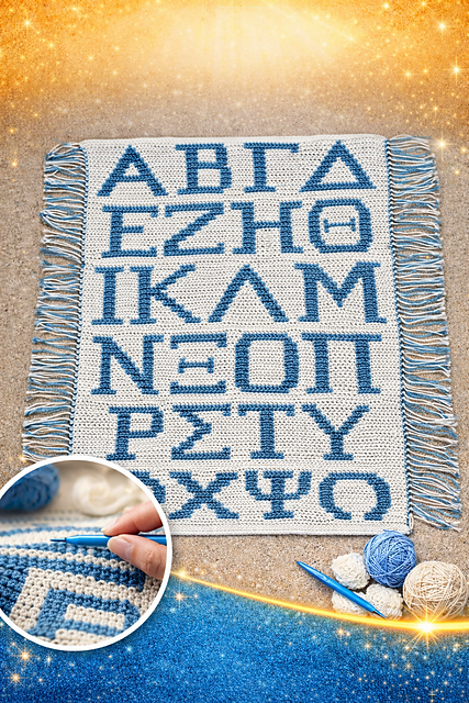 Ravelry: Mosaic Alphabet-Greek Letters pattern by Heather Noble