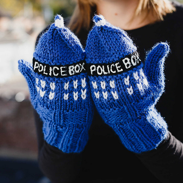 Ravelry: Police Box Mittens pattern by Heidi Arjes