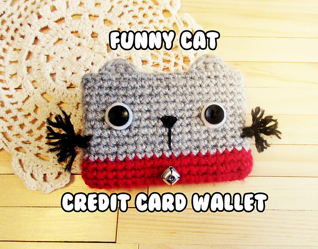 Ravelry: Kawaii funny cat credit card cc wallet pattern by Hello Happy