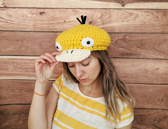Ravelry: psyduck pokemon newsboy hat pattern by Hello Happy