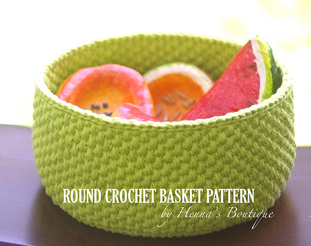 Ravelry: Round Crochet Basket - Size Small pattern by Henna Huczkowski