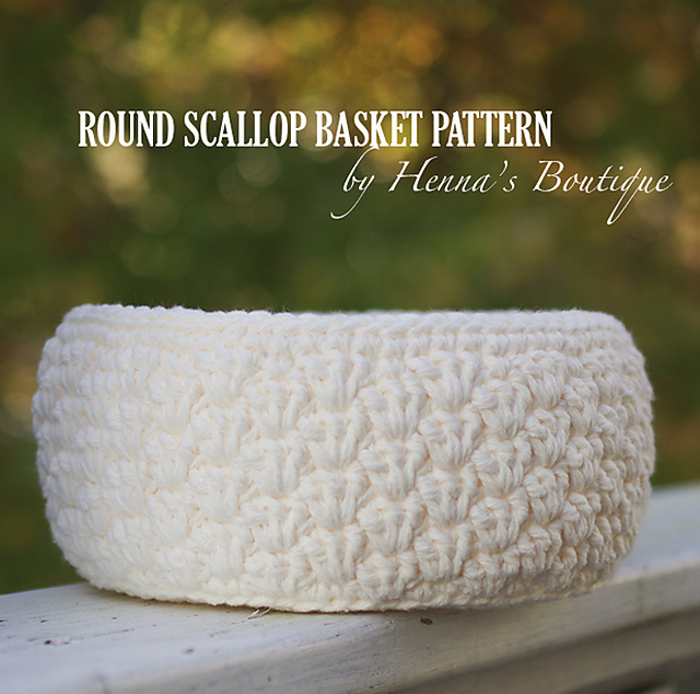 Ravelry: Round Scallop Basket pattern by Henna Huczkowski