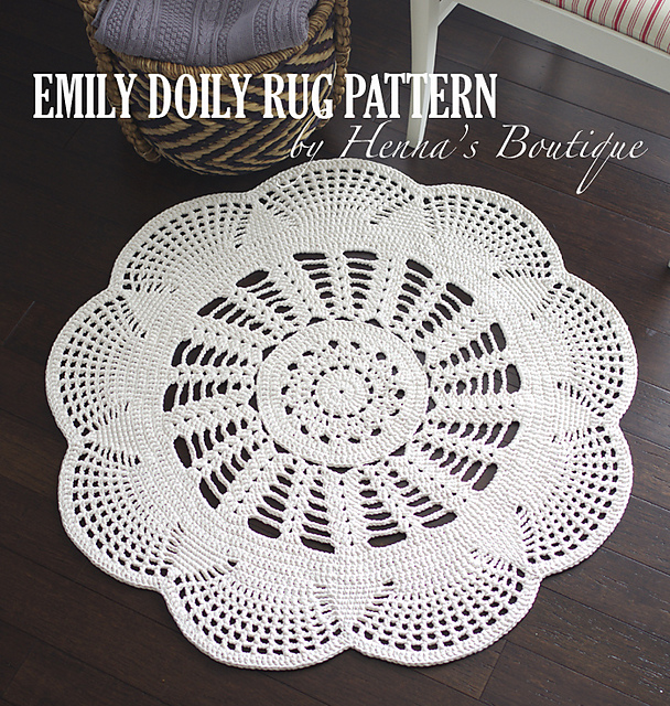 Ravelry: EMILY Doily Rug 37" pattern by Henna Huczkowski
