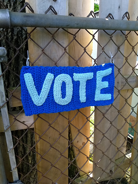 Ravelry: Vote Sign Yarnbomb pattern by Jenny R. Brown