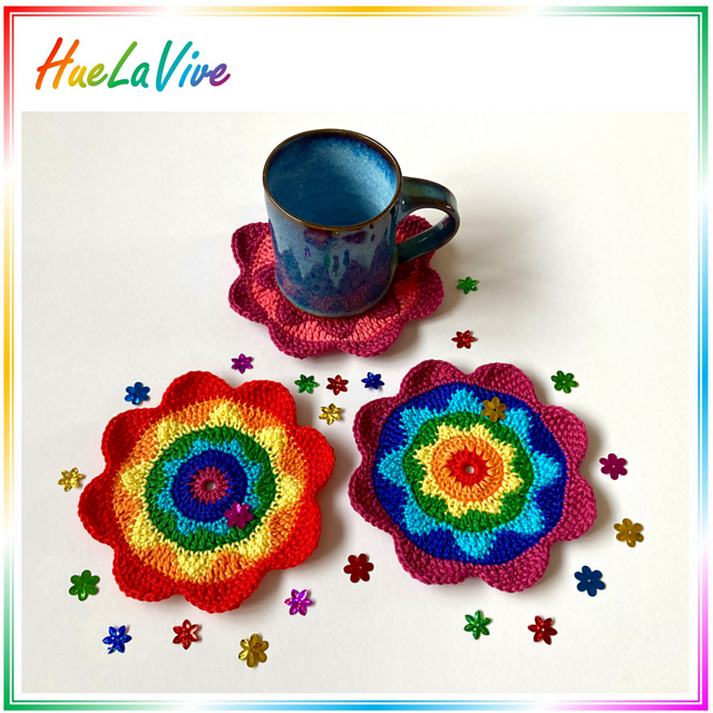Ravelry: Rainbow flower coaster II pattern by Hila Lifshitz