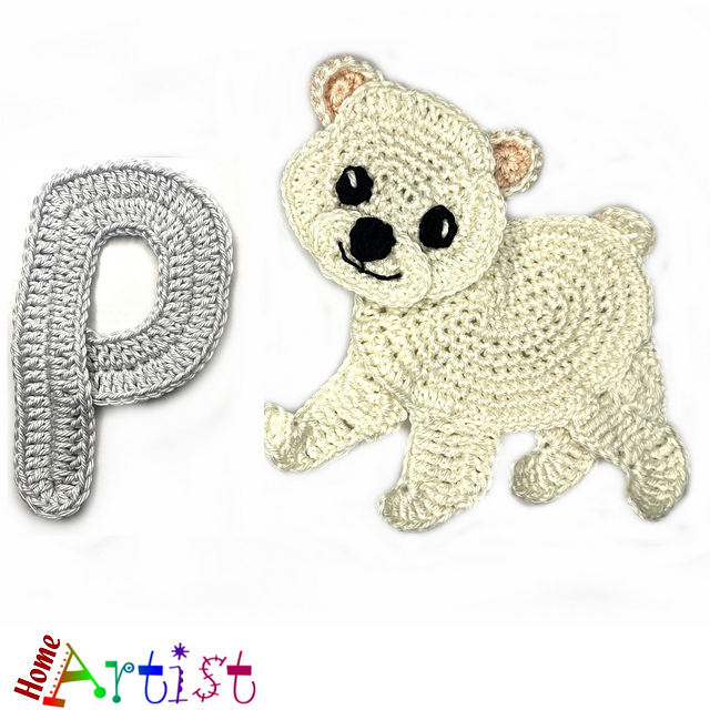 Ravelry: Crochet Animal Alphabet P Polar Bear pattern by Homeartist crochet