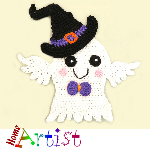 Ravelry: Ghost + Hat Halloween Applique pattern by Homeartist crochet