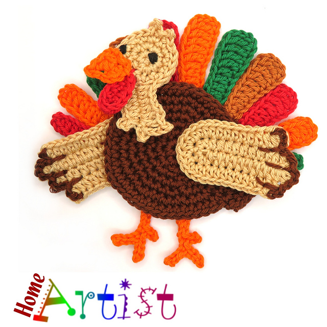 Ravelry: Turkey Thanksgiving Applique pattern by Homeartist crochet
