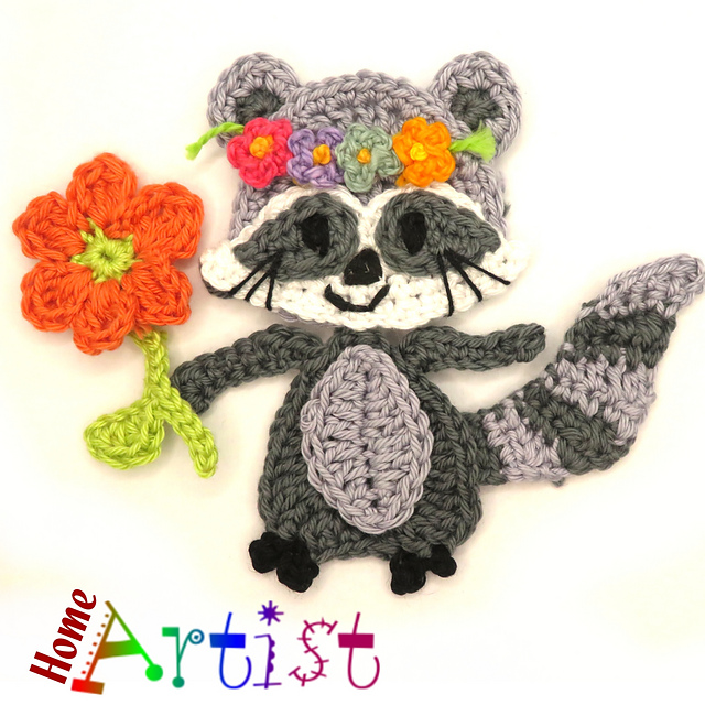 Ravelry: Raccoon Applique pattern by Homeartist crochet