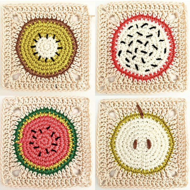 Ravelry: Fruits Granny square pattern by Elodie courtat