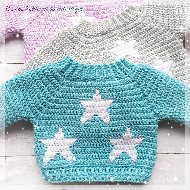 Ravelry: Starlight Mosaic Baby Jumper pattern by Crochet Hooks and Magic