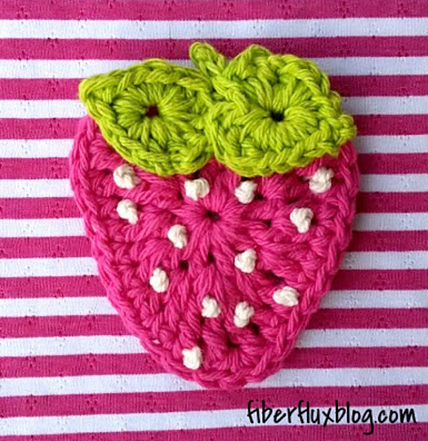 Ravelry: Summer Strawberry Applique pattern by Fiber Flux / Jennifer ...