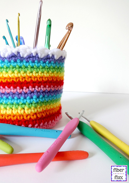 Ravelry: Rainbow Hook & Pencil Cup pattern by Fiber Flux / Jennifer ...