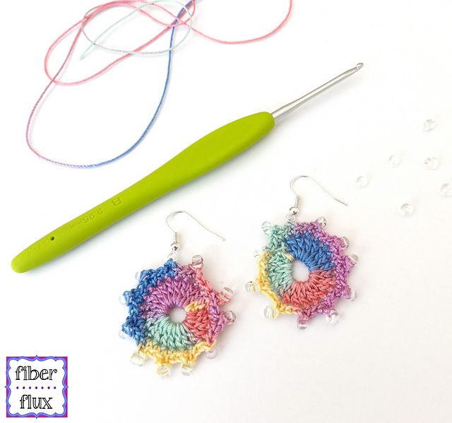 Ravelry: Summer Sparkle Earrings pattern by Fiber Flux / Jennifer Dickerson