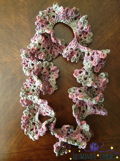 Ravelry: Blush and Tumble Ruffle Scarf pattern by Sara Leighton