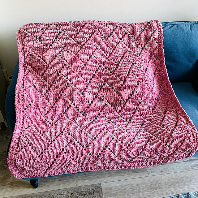 Ravelry: Lace Herringbone Blanket pattern by I Love My Blanket